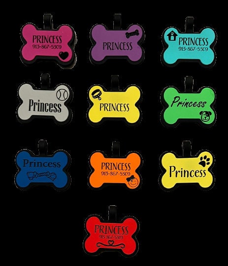 Dog Tags Rubber or Anodized Aluminum - Etsy