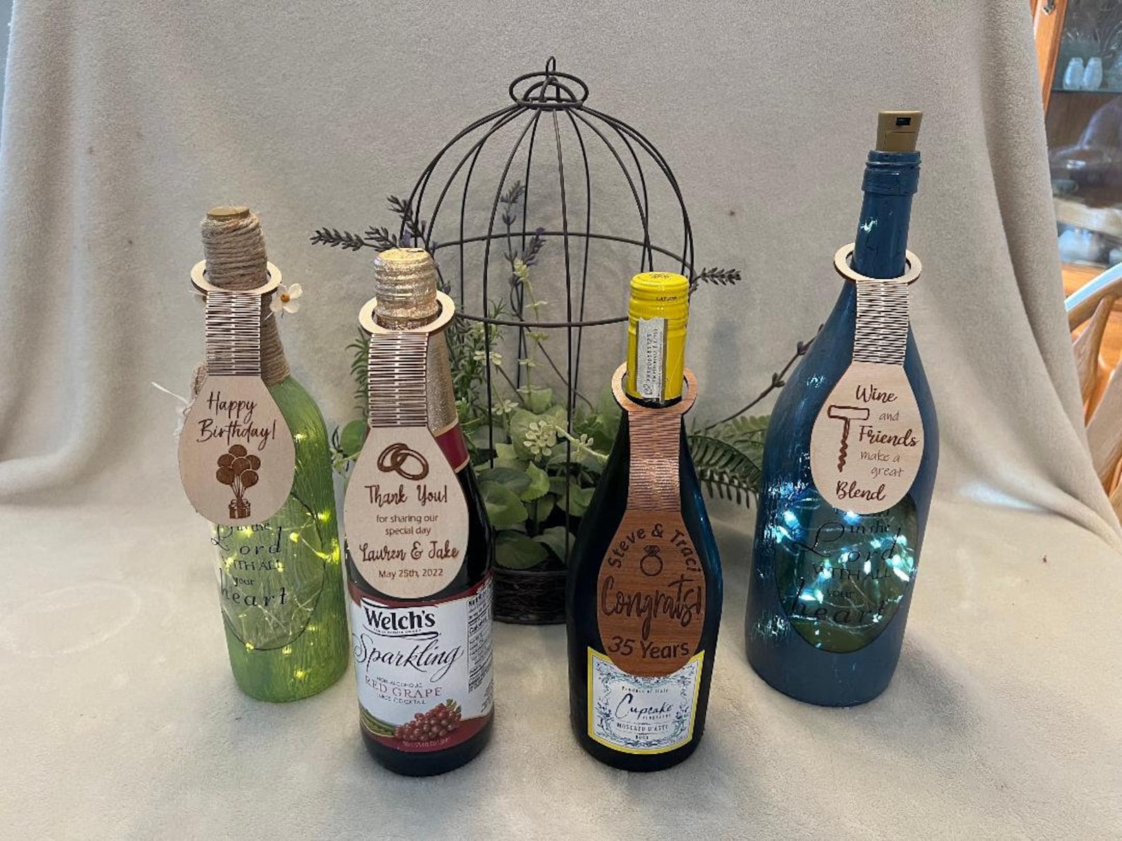 Personalized Wine Bottle Neck Tag - Wine Bottle Collar - Etsy