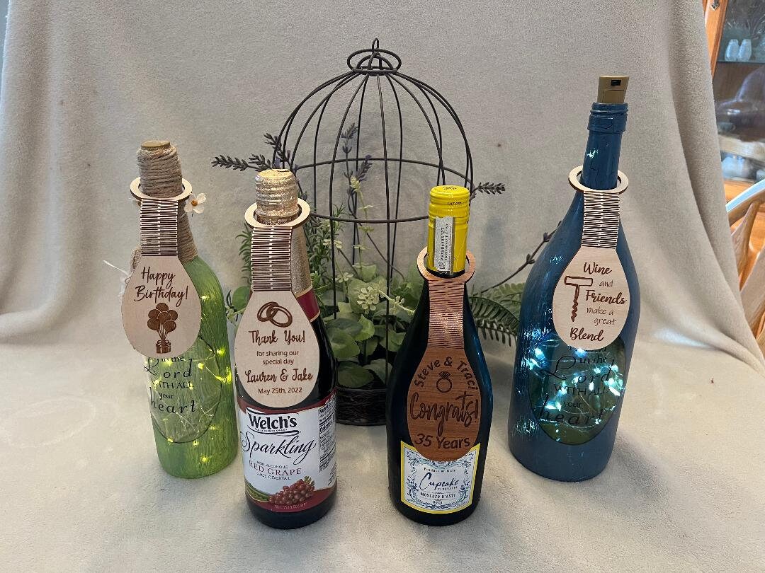 Personalized Wine Bottle Neck Tag - Wine Bottle Collar - Etsy