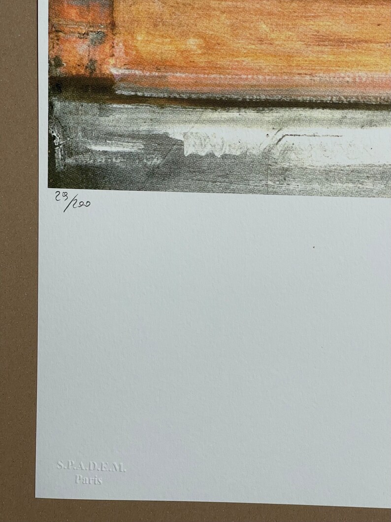 Mark Rothko Lithograph Certificate SPADEM Paris - Etsy