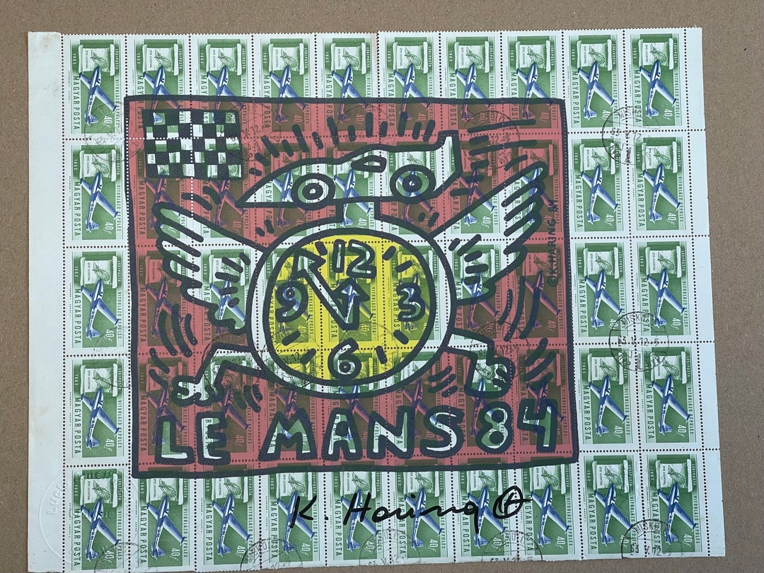Keith Haring Postal Stamps Sheet and Hand Colored Certificate of ...