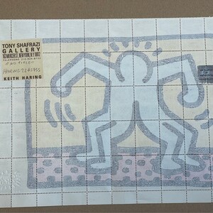 Keith Haring Postal Stamps Sheet and Hand Colored Certificate of ...
