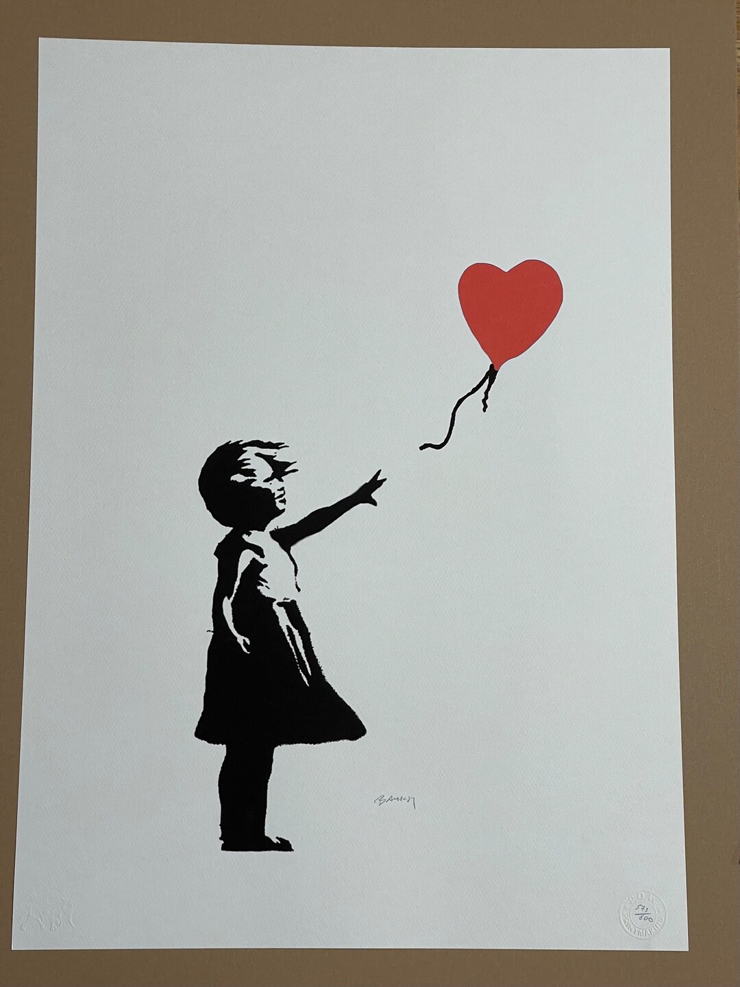 BANKSY Signed Balloon Girl Certificate banksy Wall Art, Banksy ...