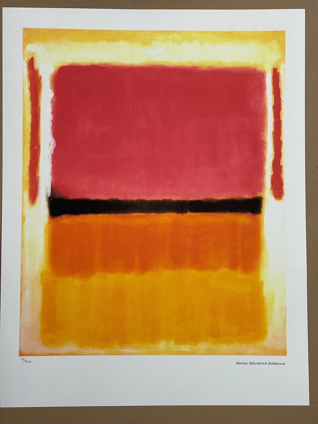 Mark Rothko Lithograph Certificate SPADEM Paris - Etsy