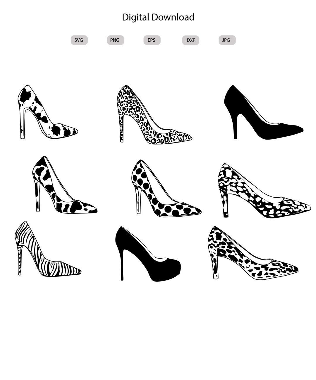 Women High Heel Shoes Svg - Women High Heel Silhouette - Women High ...