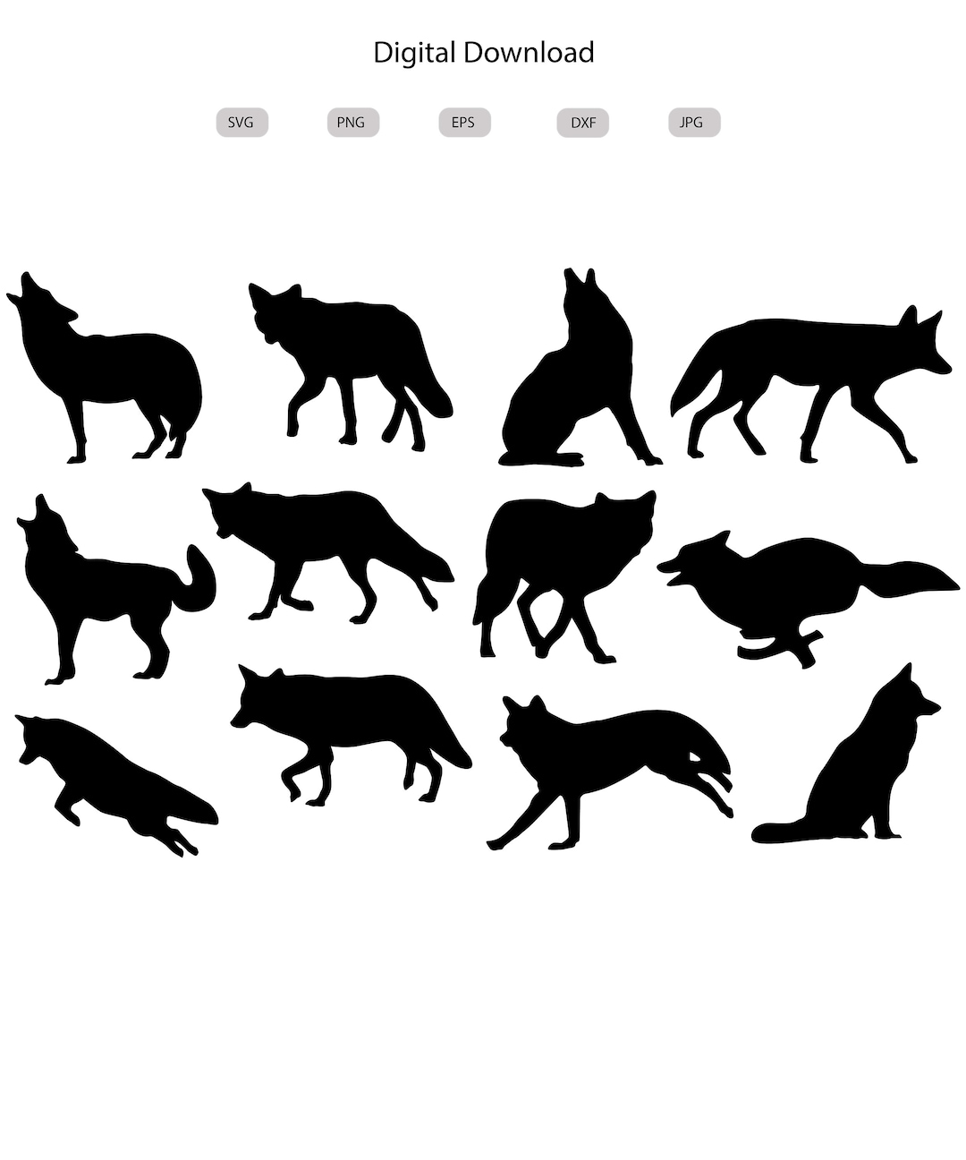 Coyote Svg - Coyote Silhouette - Coyote Svg Bundle -coyote Svg Design ...
