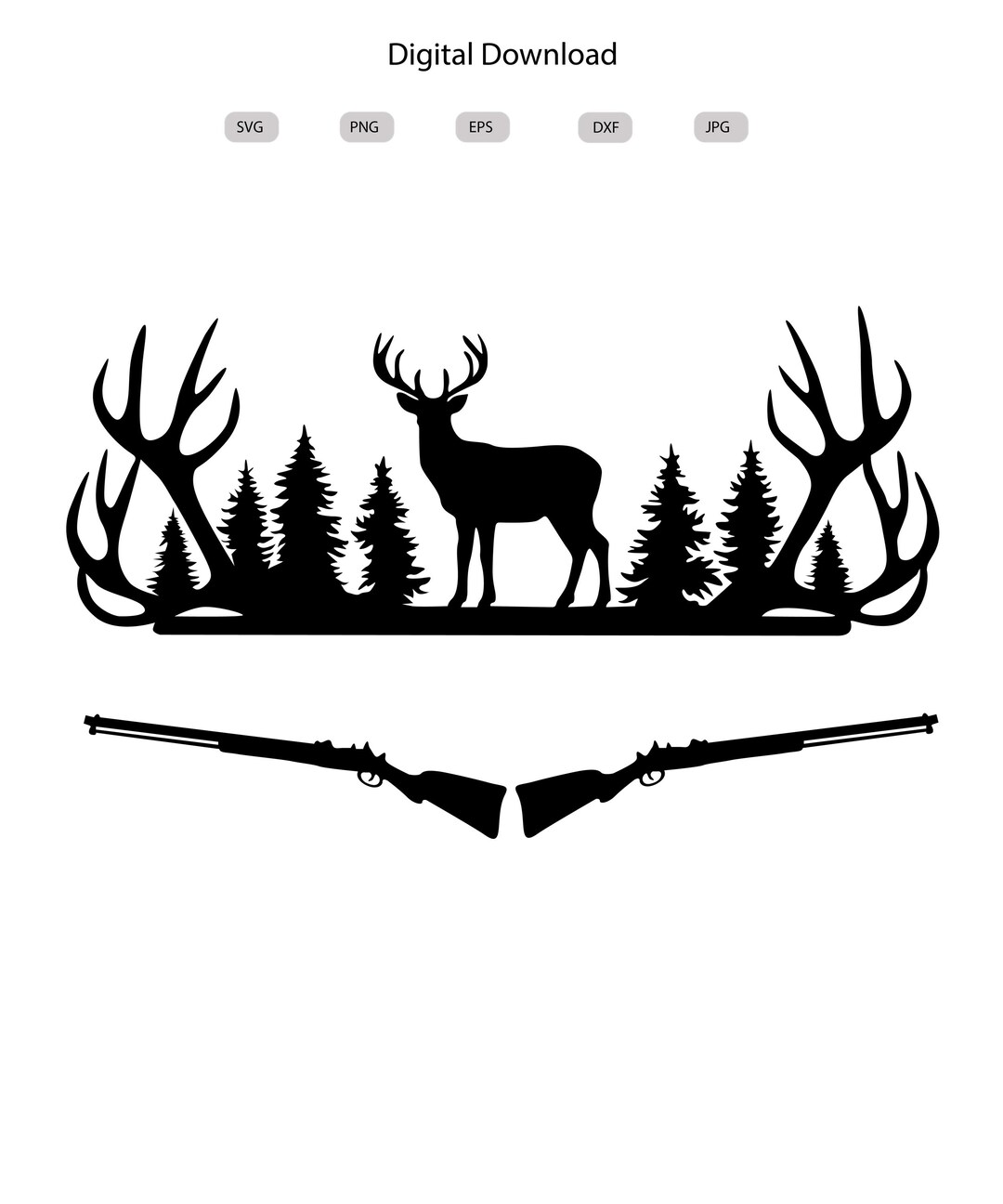 Deer Hunting Frame Svg - Deer Hunting Frame Silhouette - Hunting Svg ...