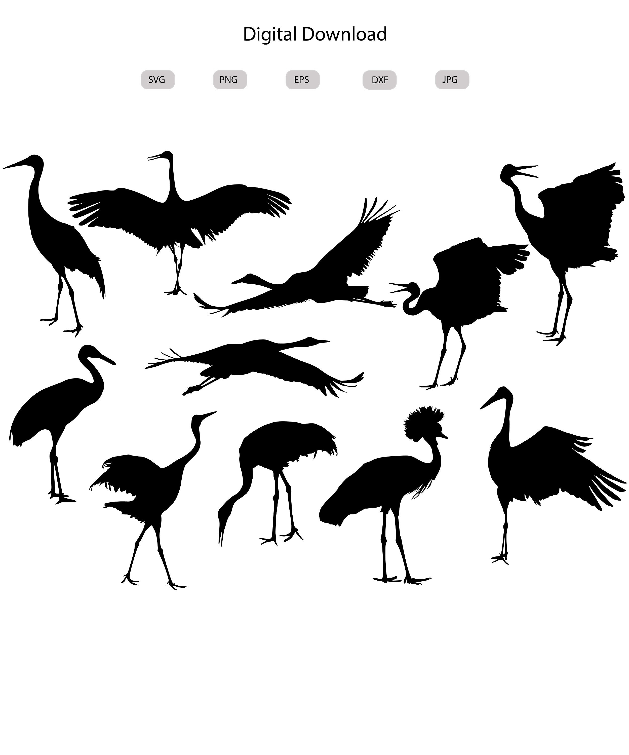 Crane Bird Svg - Crane Bird Silhouette - Crane Bird Svg Bundle -crane ...