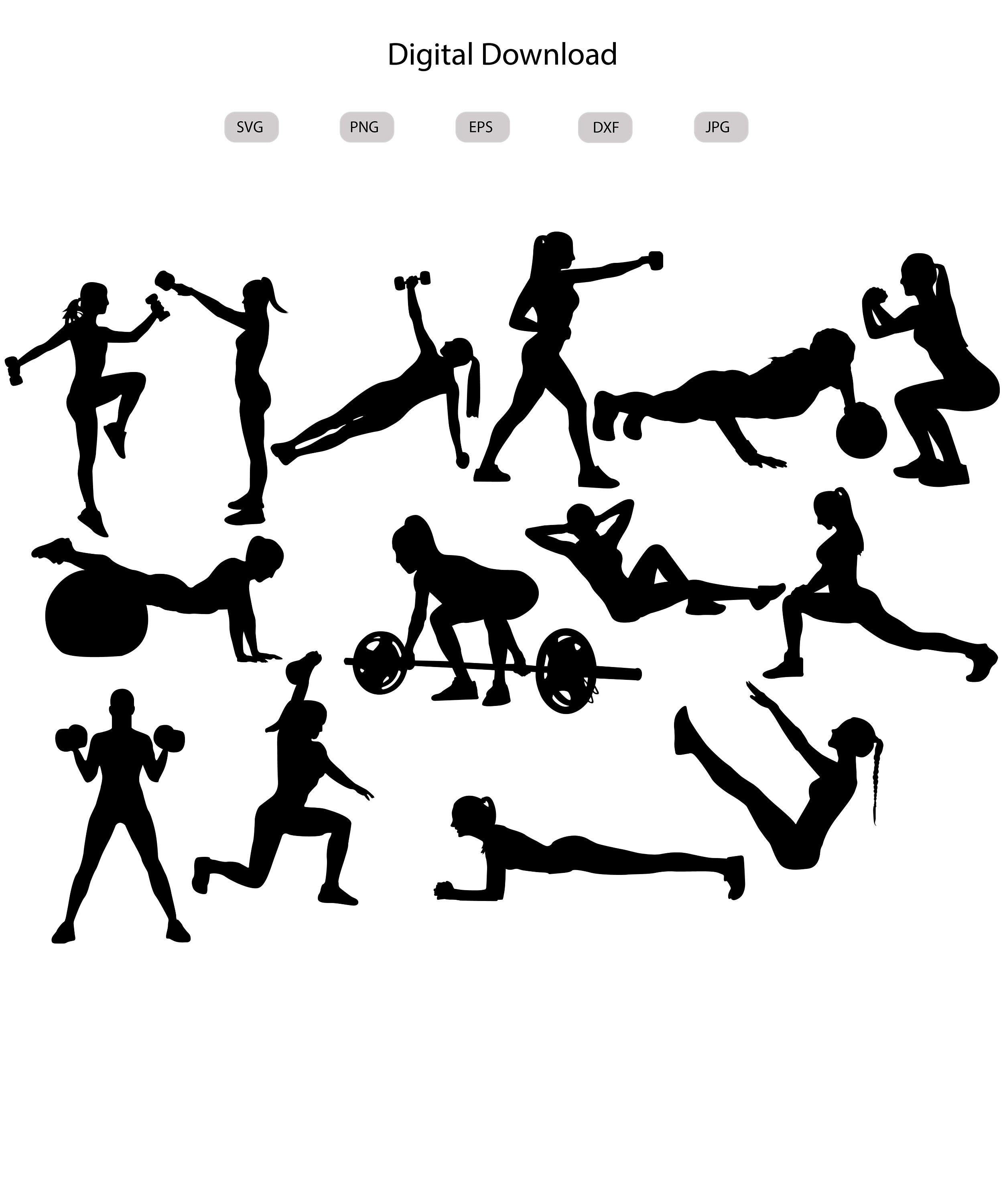 Fitness Silhouette Woman Vector