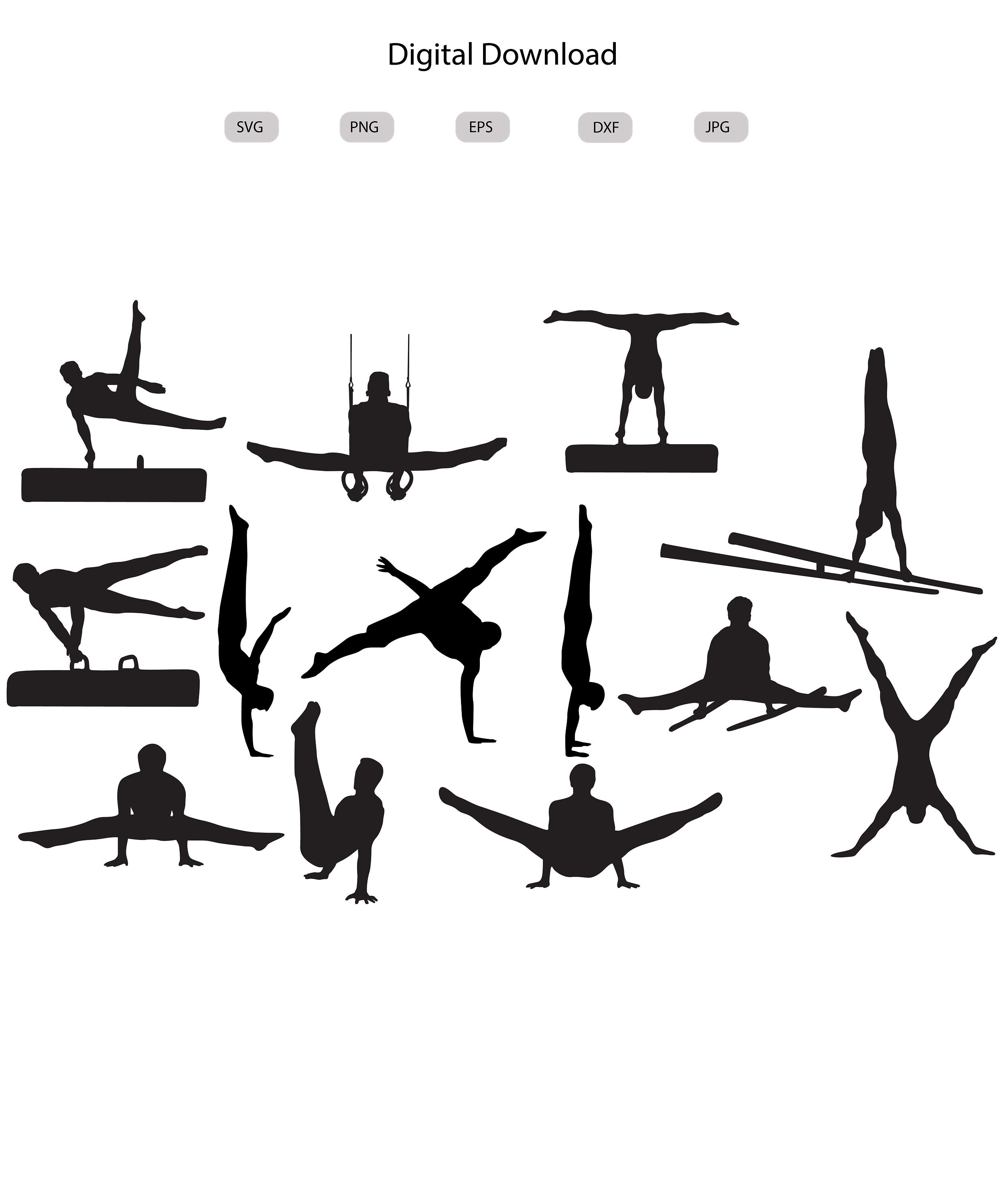 Male Gymnastics Svg - Male Gymnastics Silhouette - Male Gymnastics Cut ...