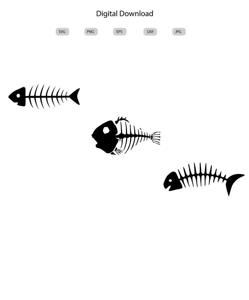Fishing SVG File - Fish Bones SVG File - Fish Skeleton SVG File - Fish ...