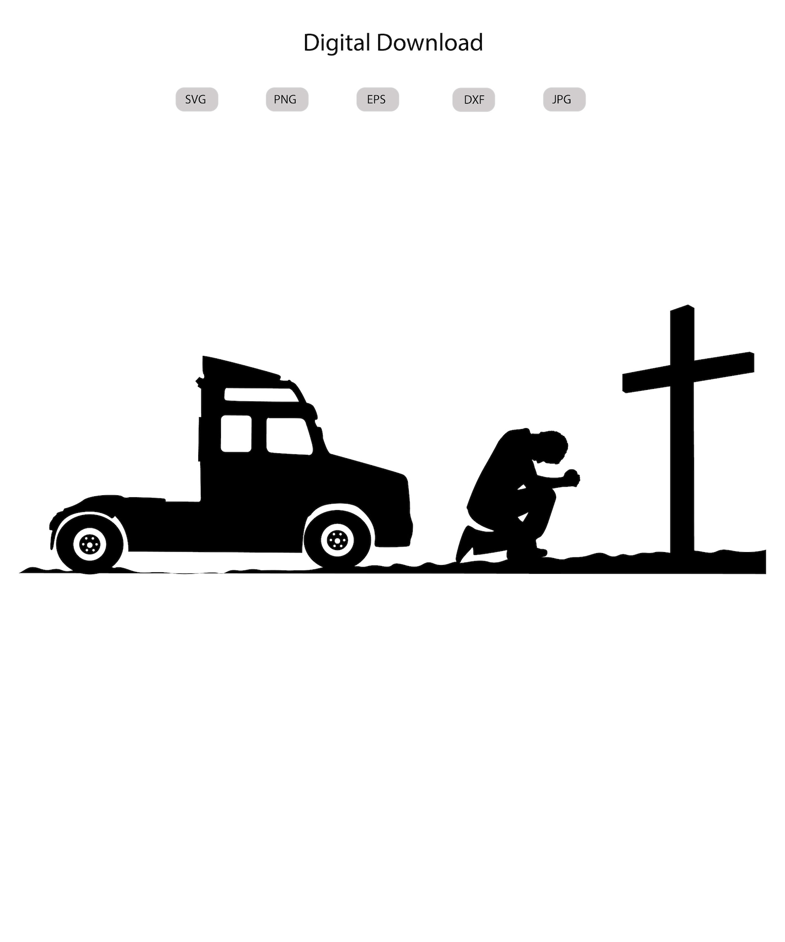 Semi Truck Driver Trucker Kneeling Svg Semi Truck Driver Trucker ...