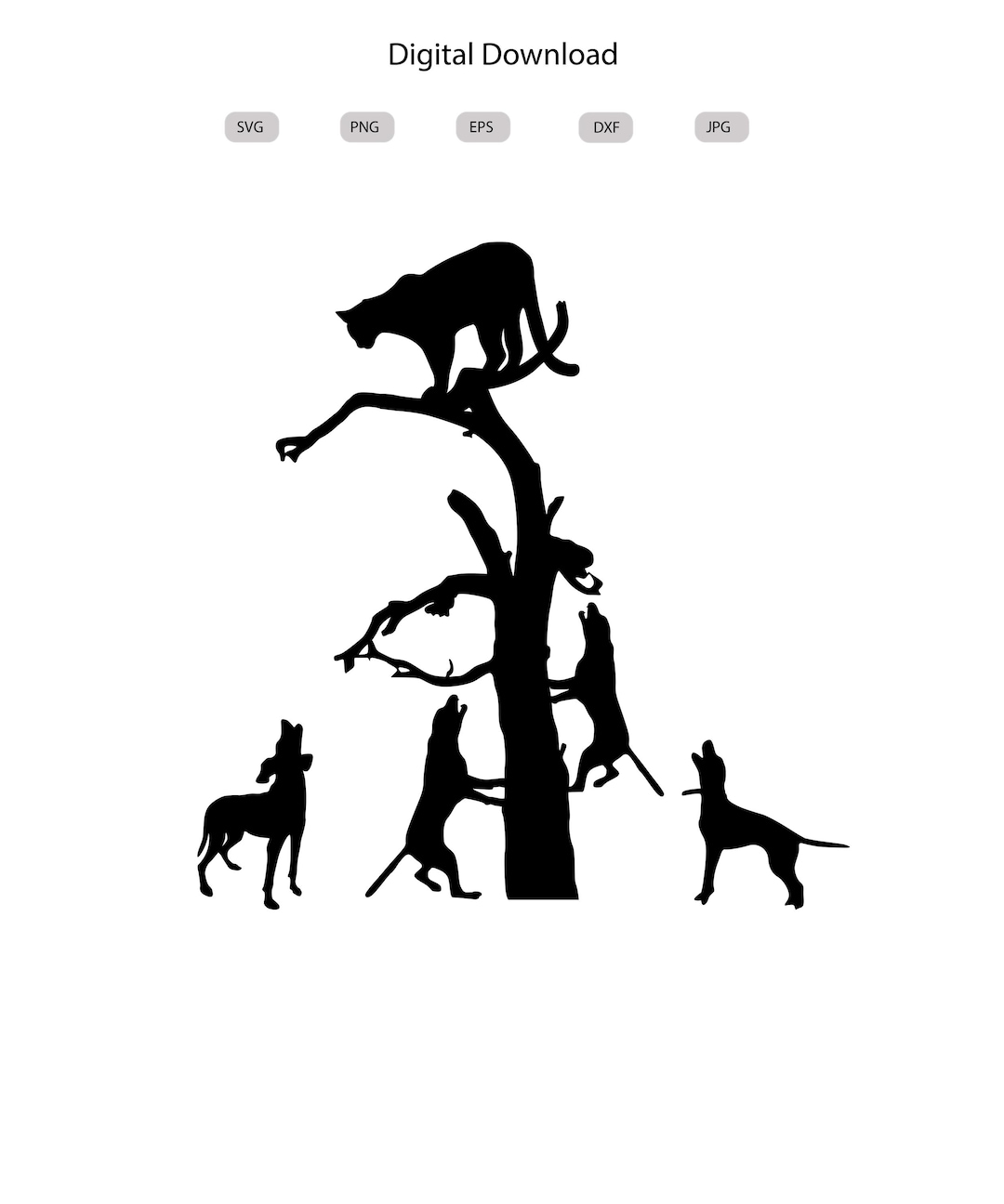 Cougar Hunting With Hounds Svg - Cougar Hunting With Hounds Silhouette ...