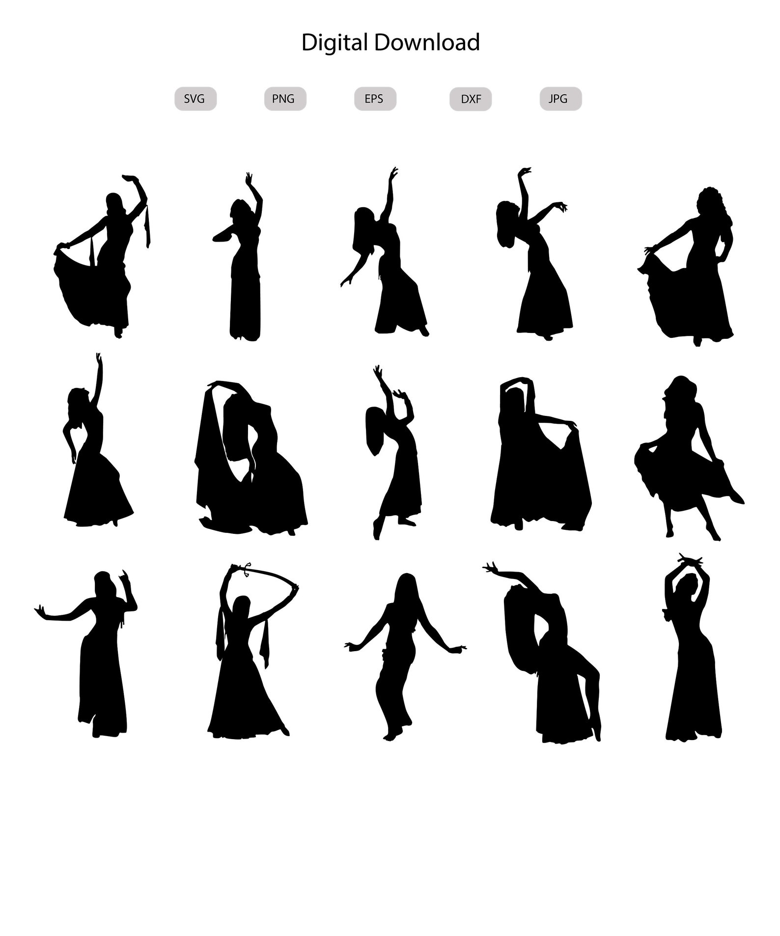 Belly Dance Svg - Belly Dance Silhouette - Belly Dance Svg Bundle ...