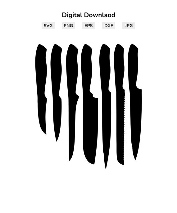 Kitchen Knife Svg Kitchen Knife Silhouette Kitchen Knife - Etsy