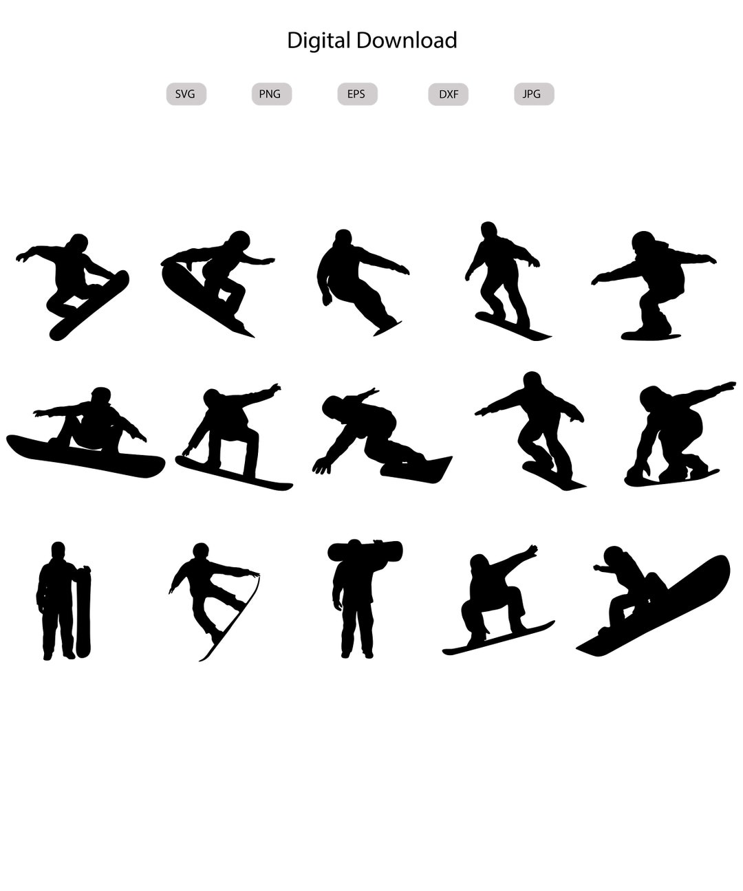 Snowboarding Svg - Snowboarding Silhouette - Snowboarding Cut File ...