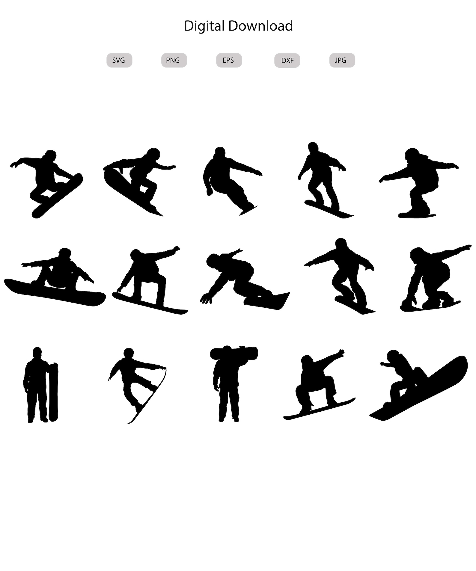 Snowboarding Svg - Snowboarding Silhouette - Snowboarding Cut File ...