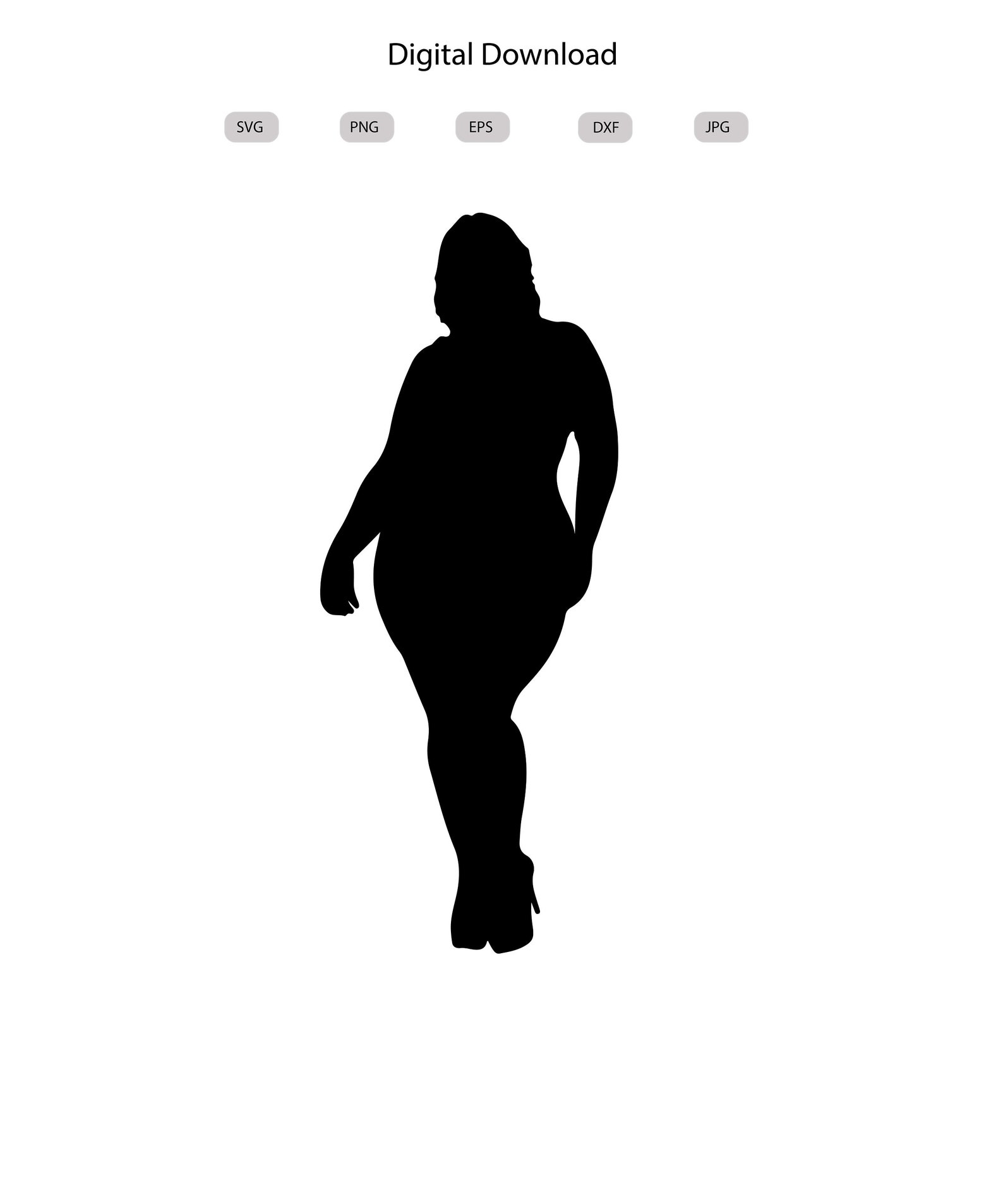 Beautiful And Big Sexy Women Silhouette Svg Plus Size Women Silhouette