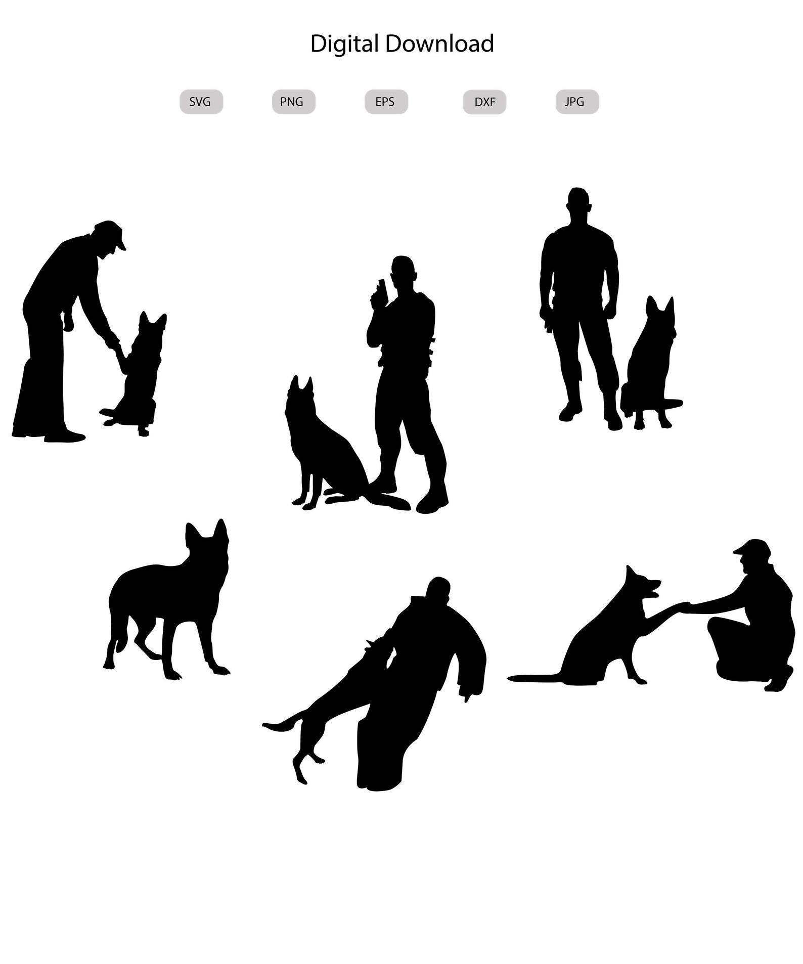 Police Dog Svg-police Dog Training Silhouette-police Dog Svg Bundle ...