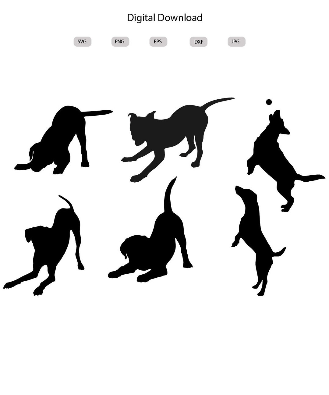 Playful Dog Svg - Playful Dog Silhouette - Playful Dog Svg Bundle ...