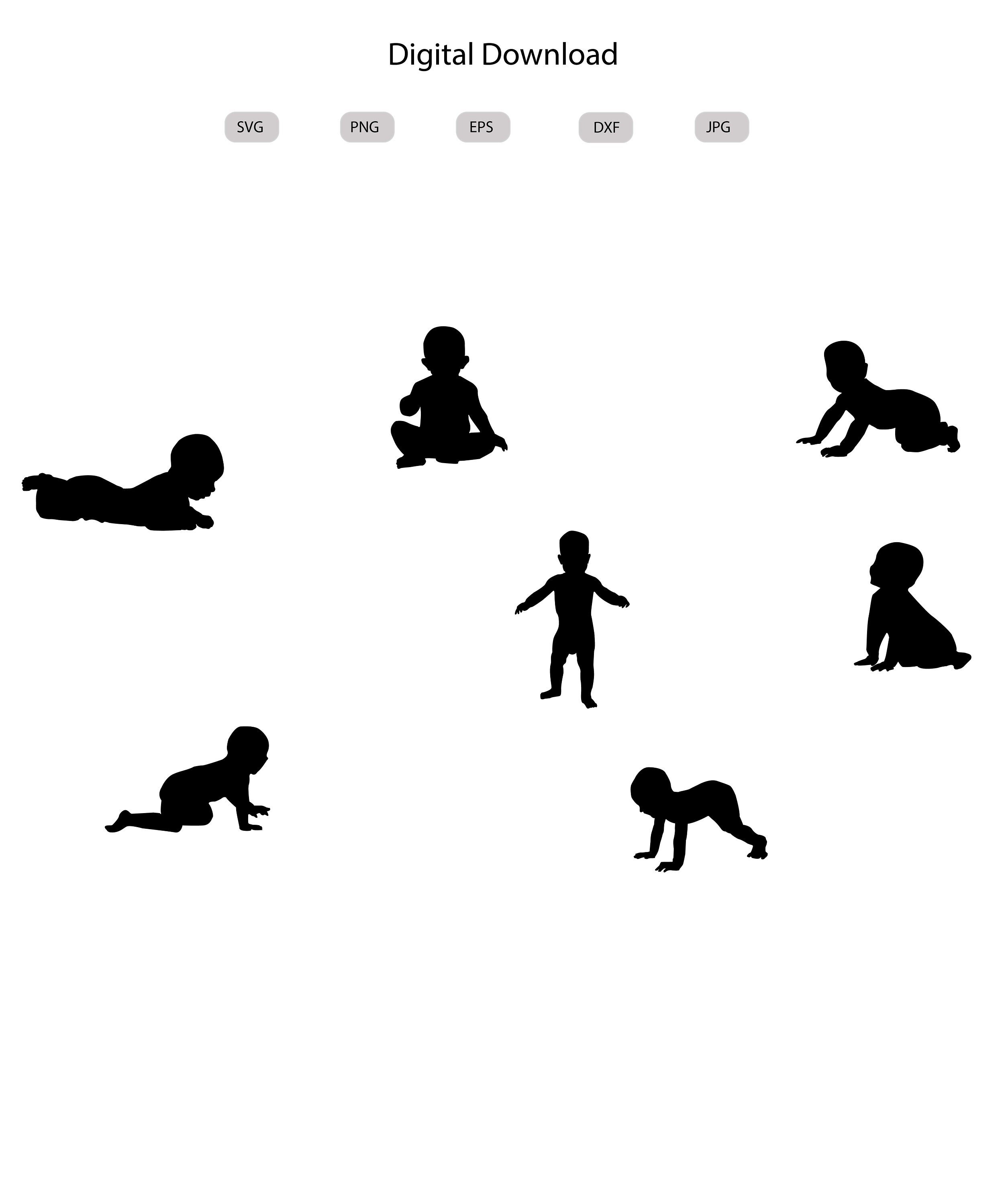 Baby Svg baby Silhouette Baby Svg Bundle baby Svg Design - Etsy