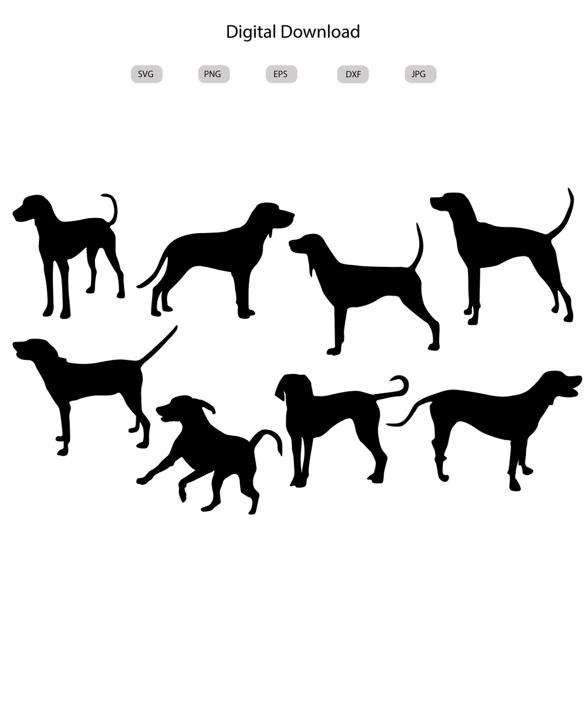 Redbone Coonhound Svg Redbone Coonhound Silhouette Redbone Coonhound ...