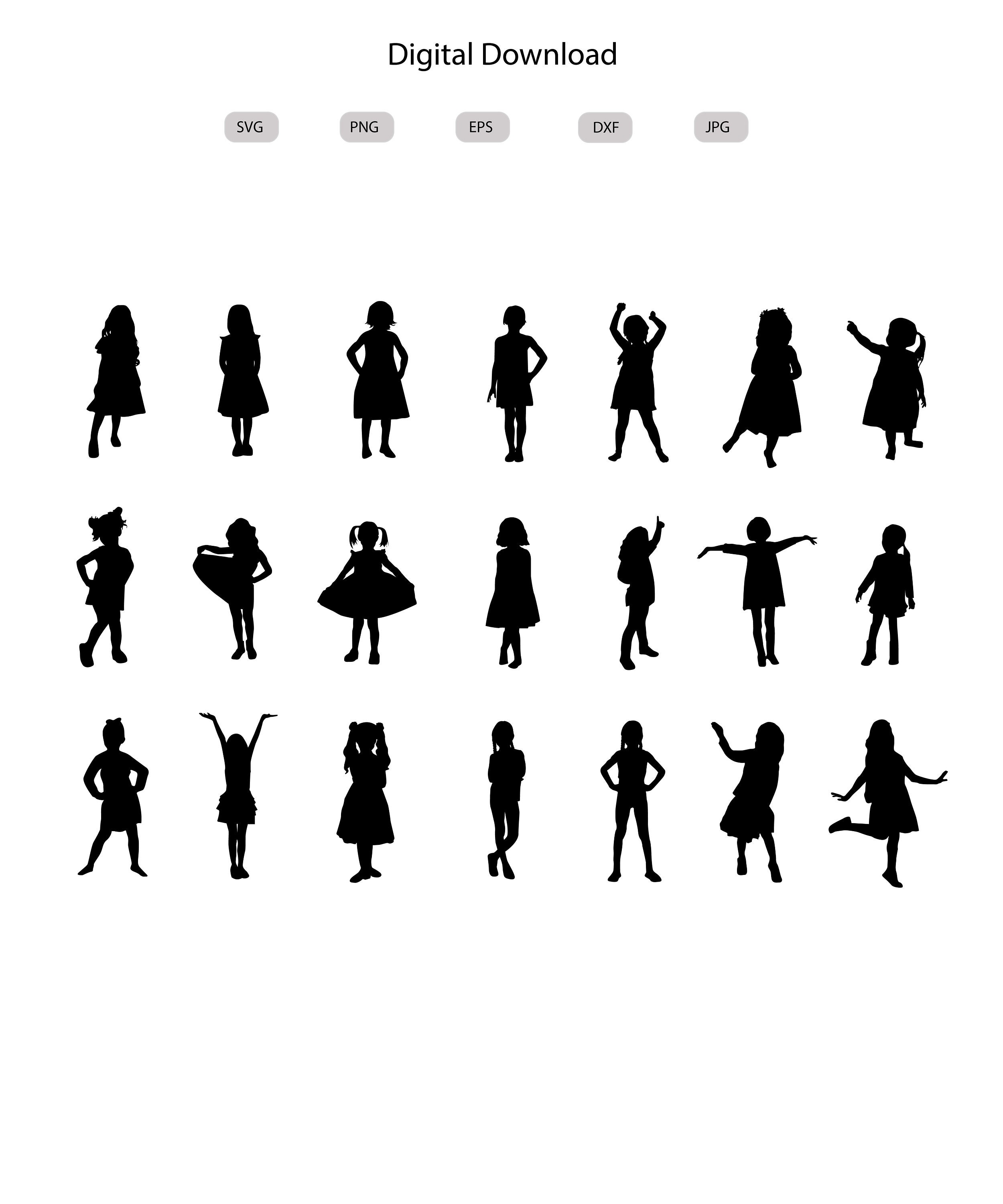 Little Girl Svg - Little Girl Silhouette - Little Girl Svg Bundle ...