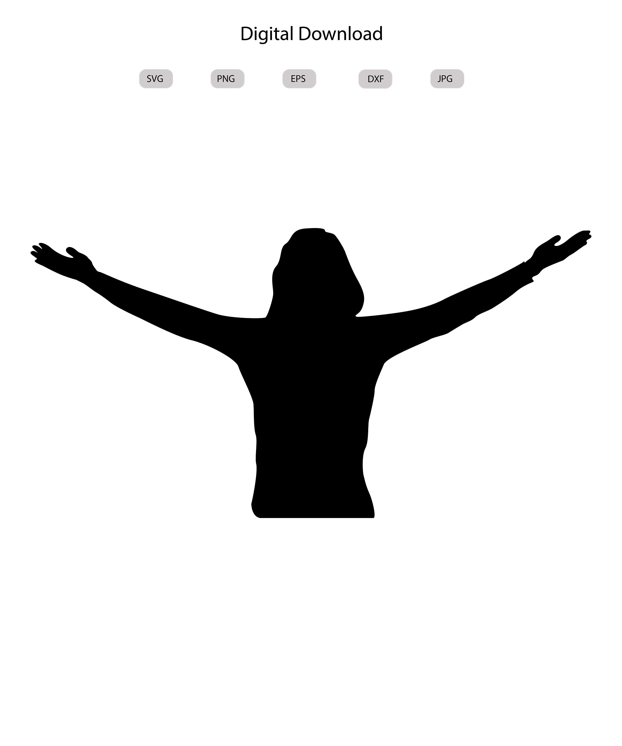 Women Praising Svg-women Praising Silhouette-women Praising Svg Design ...