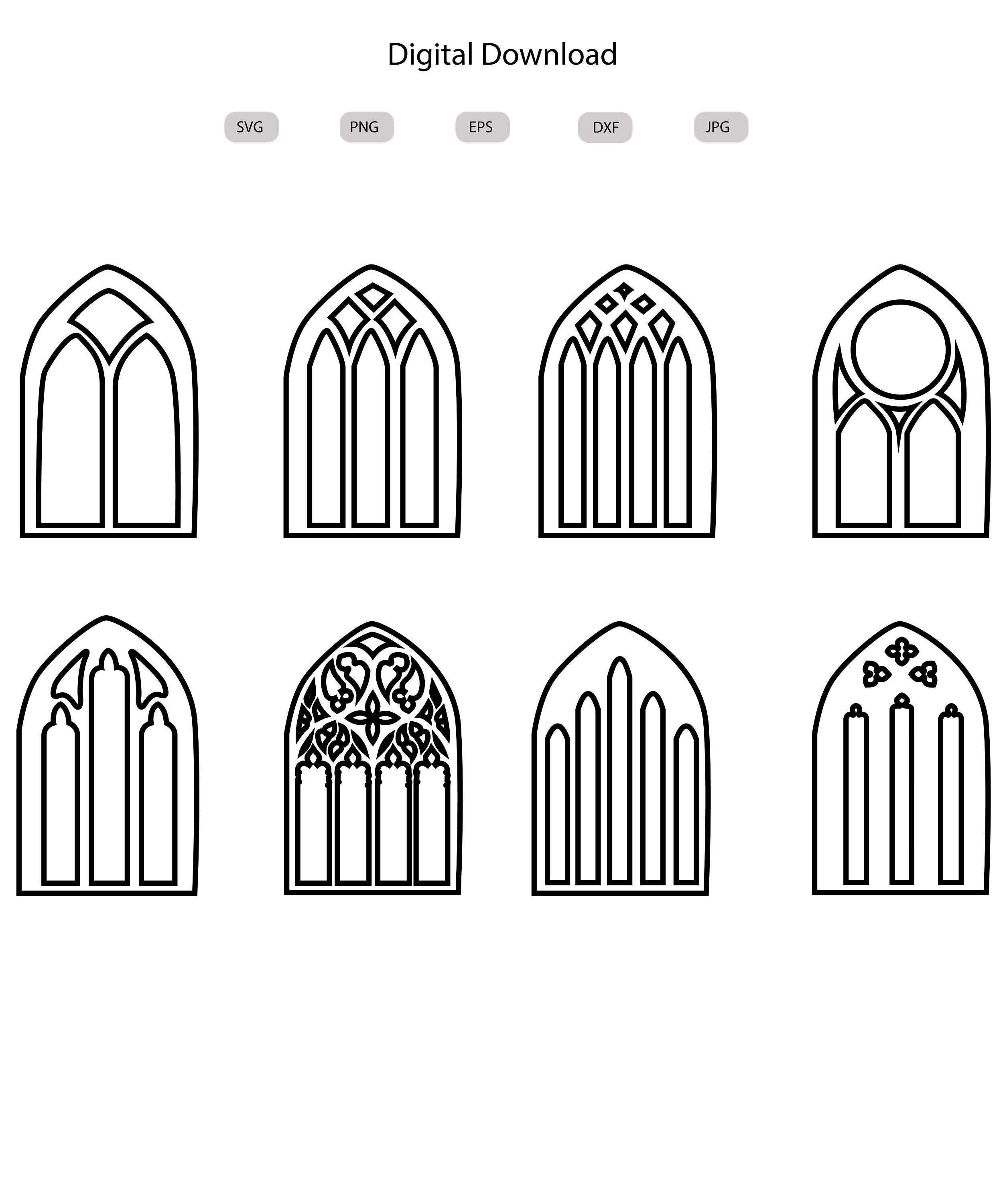 Church Windows Svg-church Windows Silhouette-church Windows - Etsy Australia
