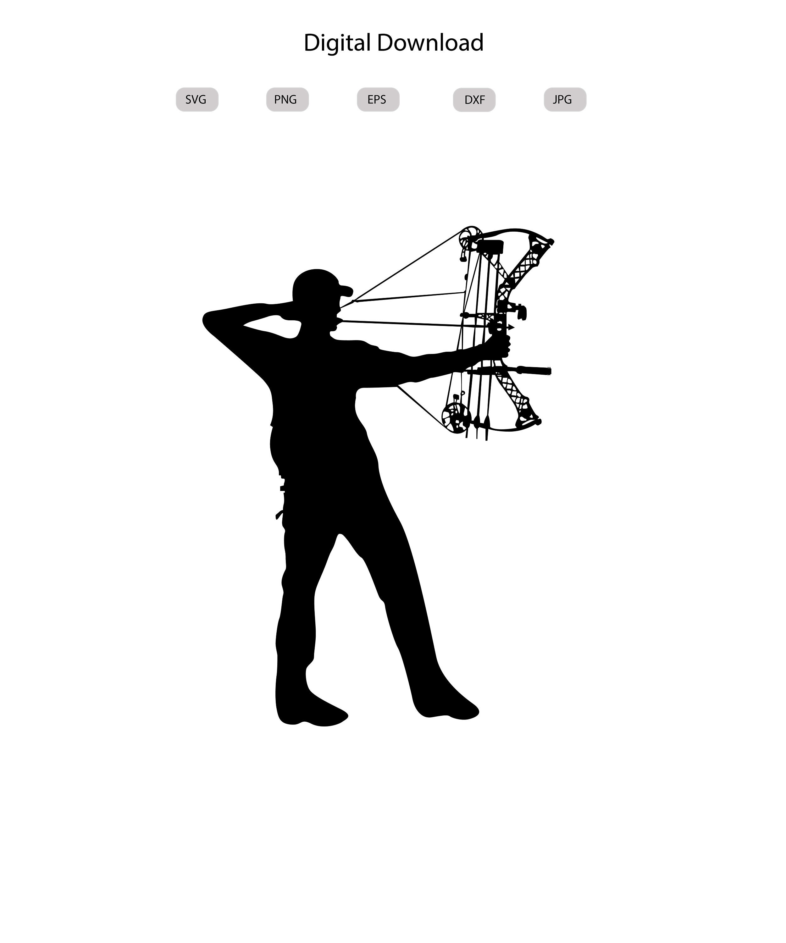 Bow Hunter Svg - Bow Hunter Silhouette - Bow Hunter Svg Design- Bow ...