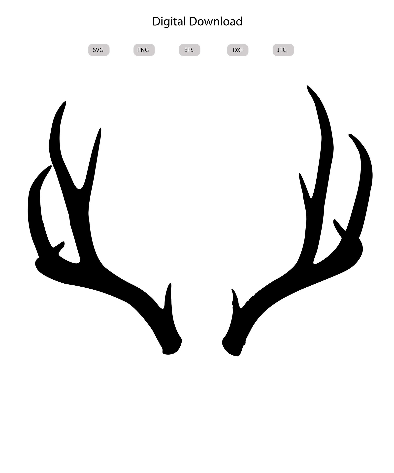 Deer Antler Svg Deer Antler Silhouette Deer Antler Svg Design Deer