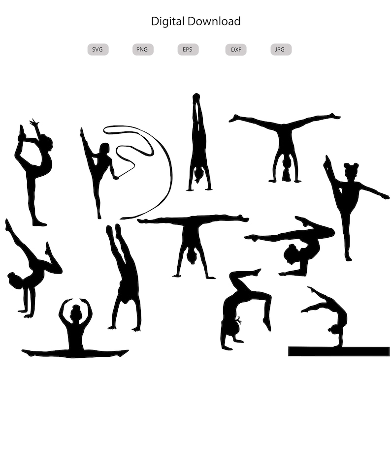 Gymnastics Girl Svg-gymnastics Girl Silhouette-gymnastics Svg Bundle ...