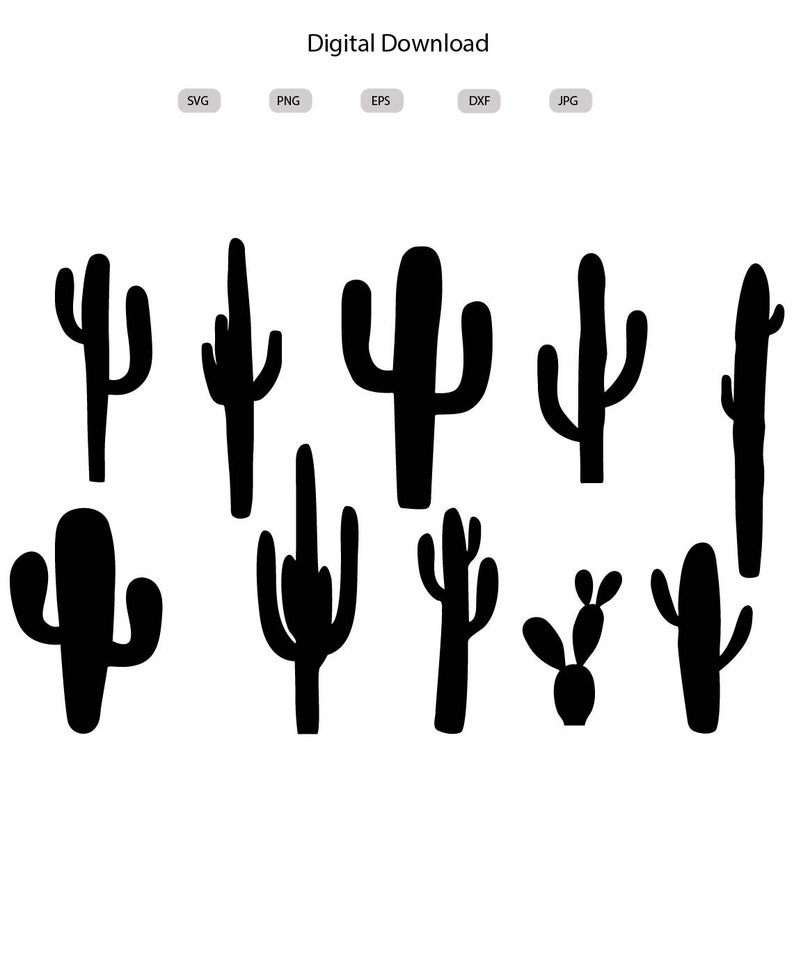 Cactus Svg - Cactus Silhouette - Cactus Svg Bundle - Cactus Svg Design ...