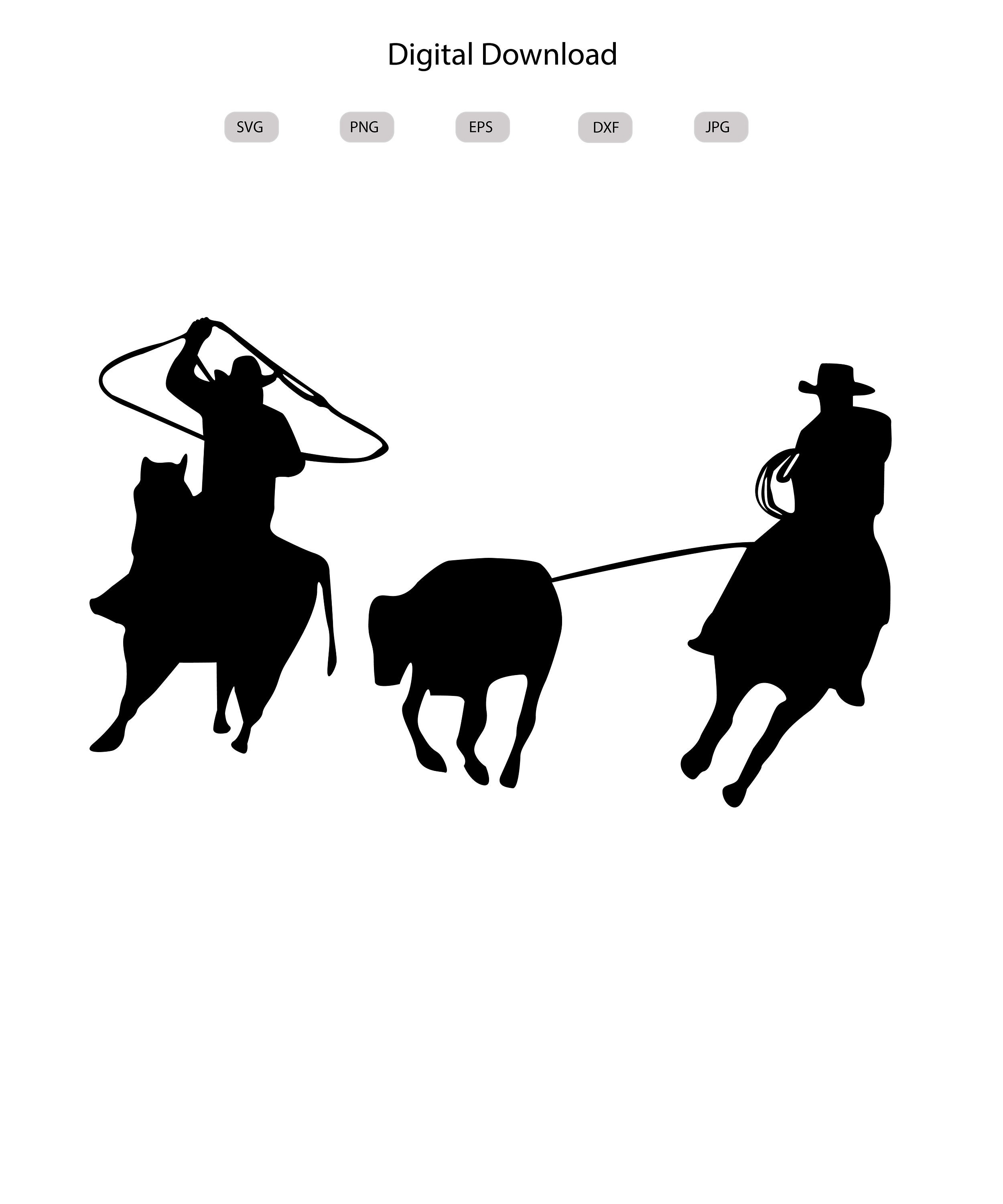 Team Roping Silhouette Clip Art