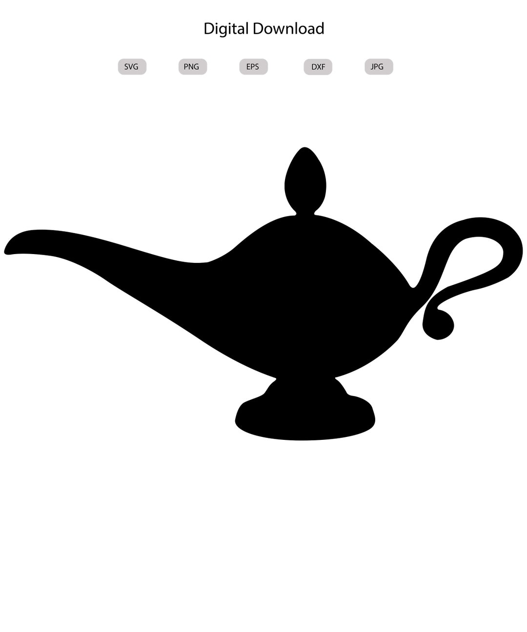 Genie Lamp Svg - Genie Lamp Silhouette - Genie Lamp Svg Design- Genie ...