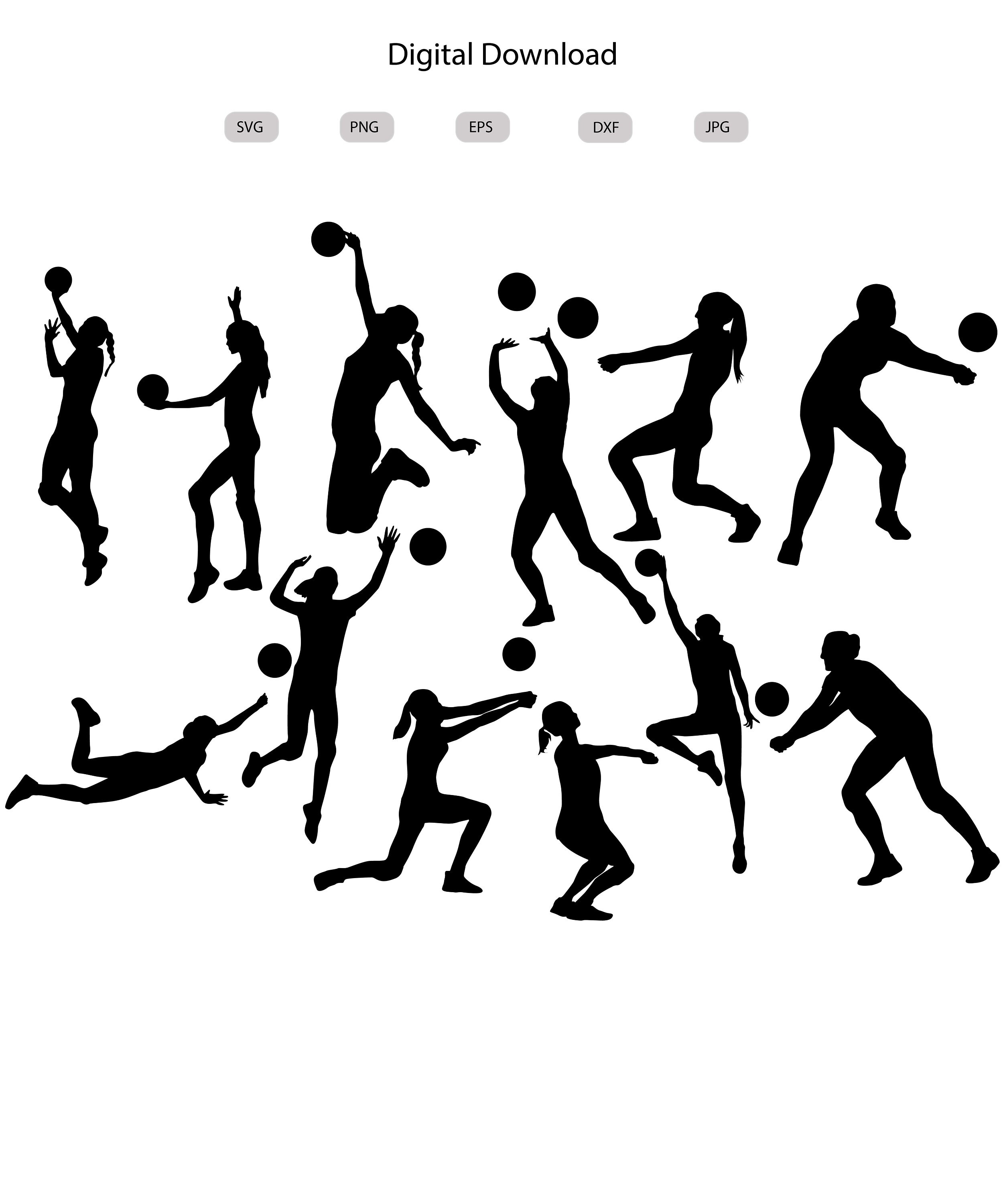 Volleyball Svg - Volleyball Silhouette - Volleyball Svg Bundle ...