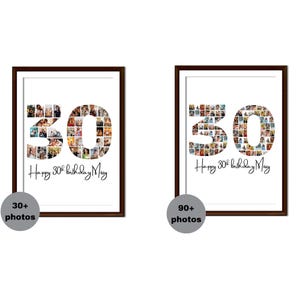 30th Birthday Photo Collage Template, Editable in Canva ,number 30 ...