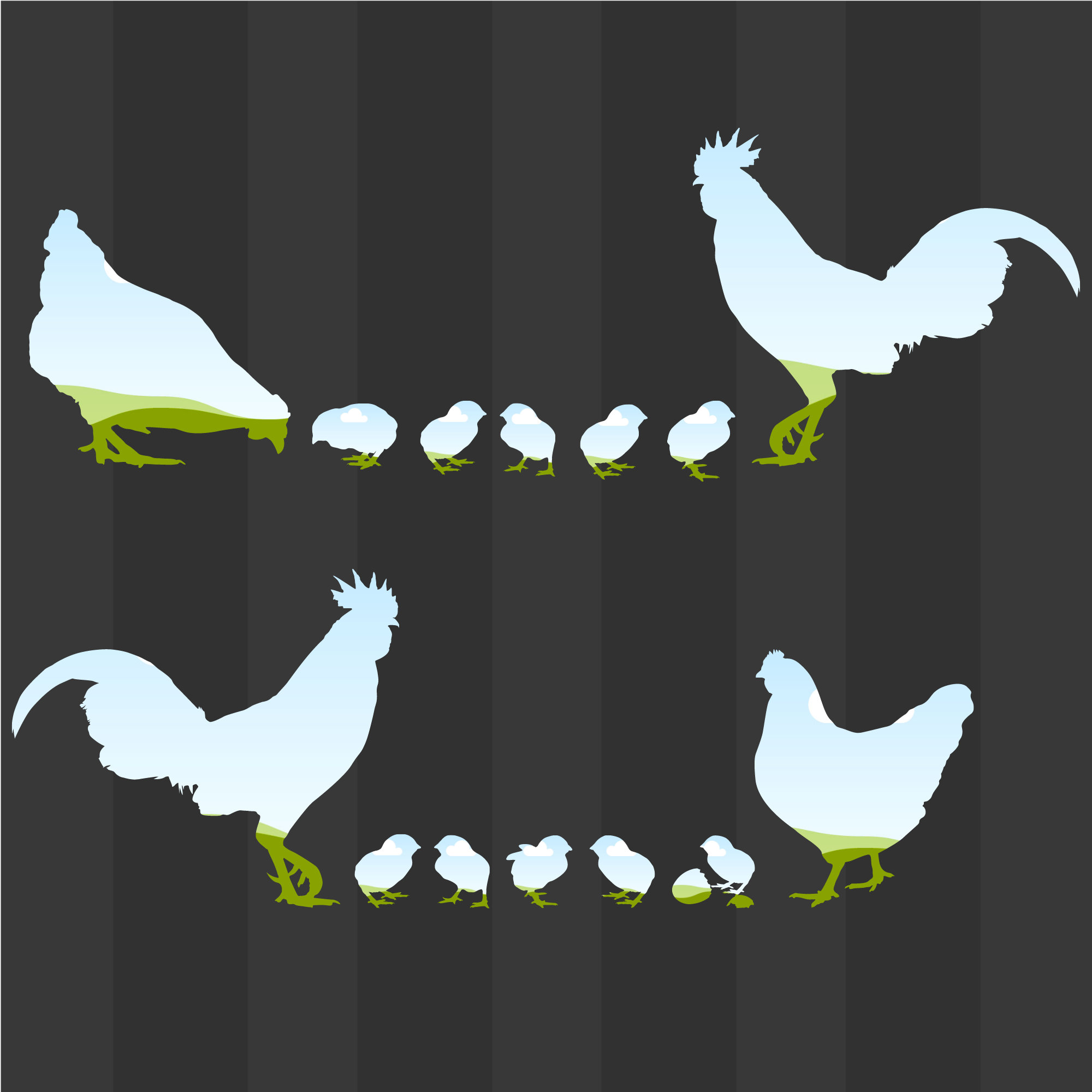 Chicken Family Photo Collage Canva Frames , Editable in Canva , Banner ...