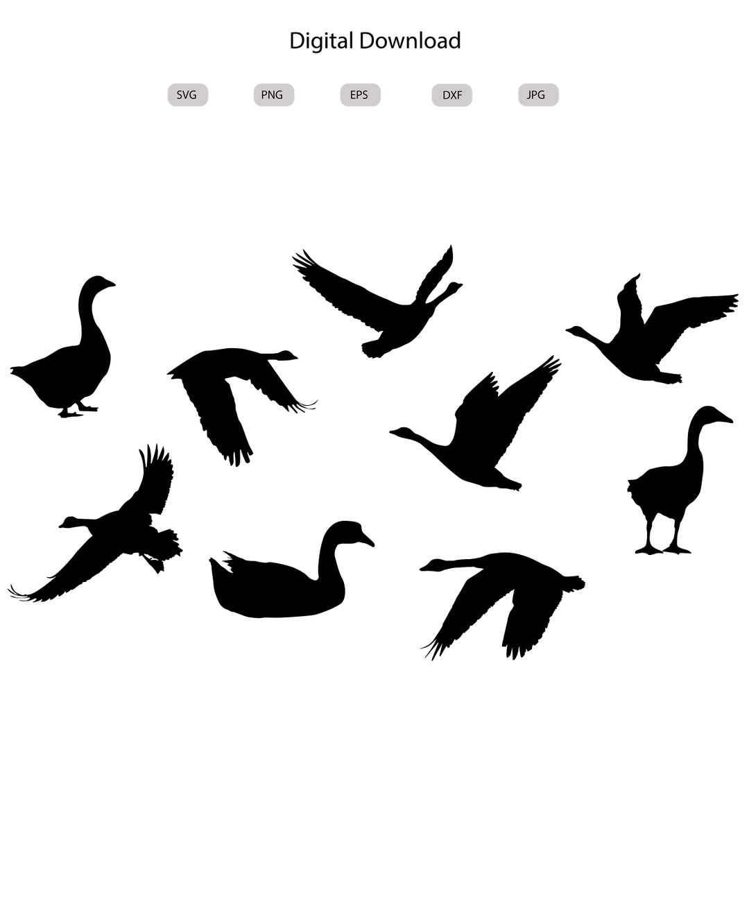 Geese Svg - Geese Silhouette - Geese Svg Bundle -geese Svg Design ...