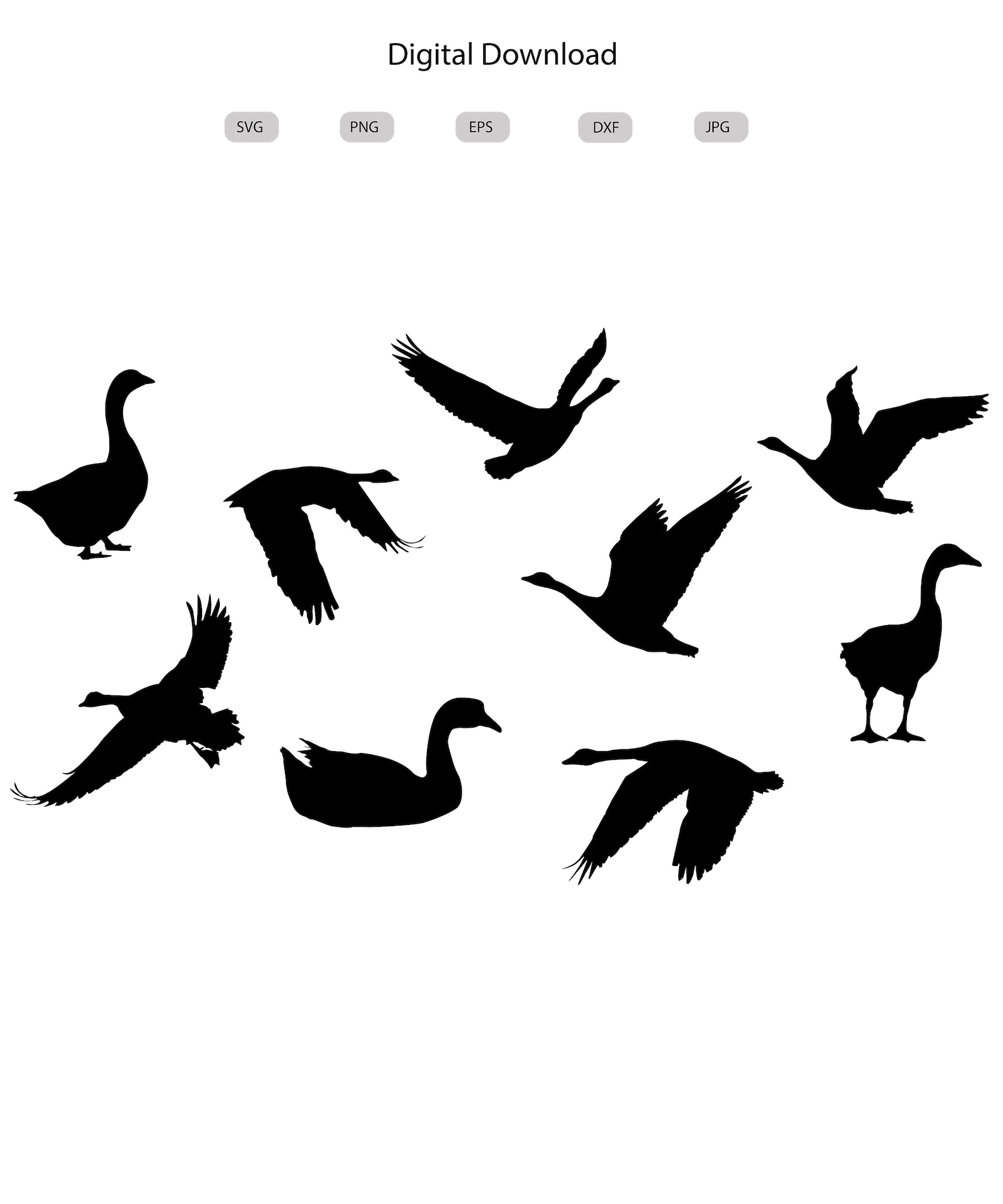 Geese Svg - Geese Silhouette - Geese Svg Bundle -geese Svg Design ...