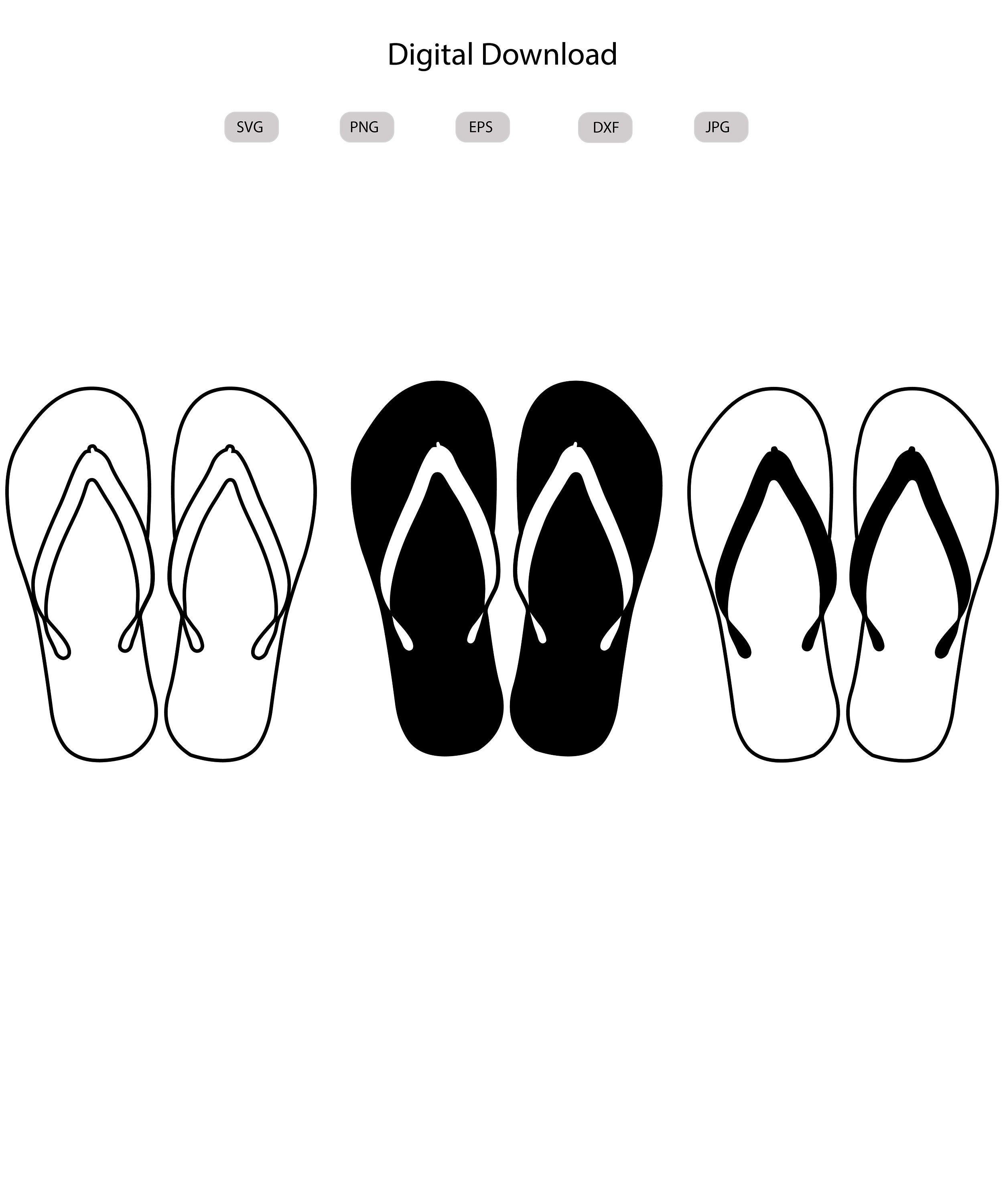 Flip Flops Svg - Flip Flops Silhouette - Flip Flops Svg Bundle - Flip ...