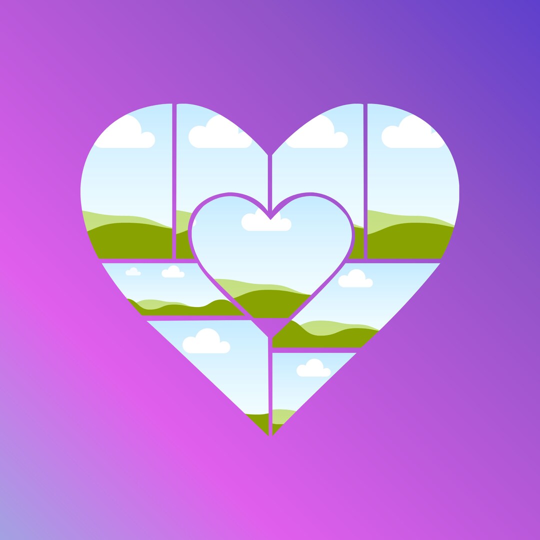 Heart Photo Collage Canva Frames , Editable in Canva , Banner Templates ...