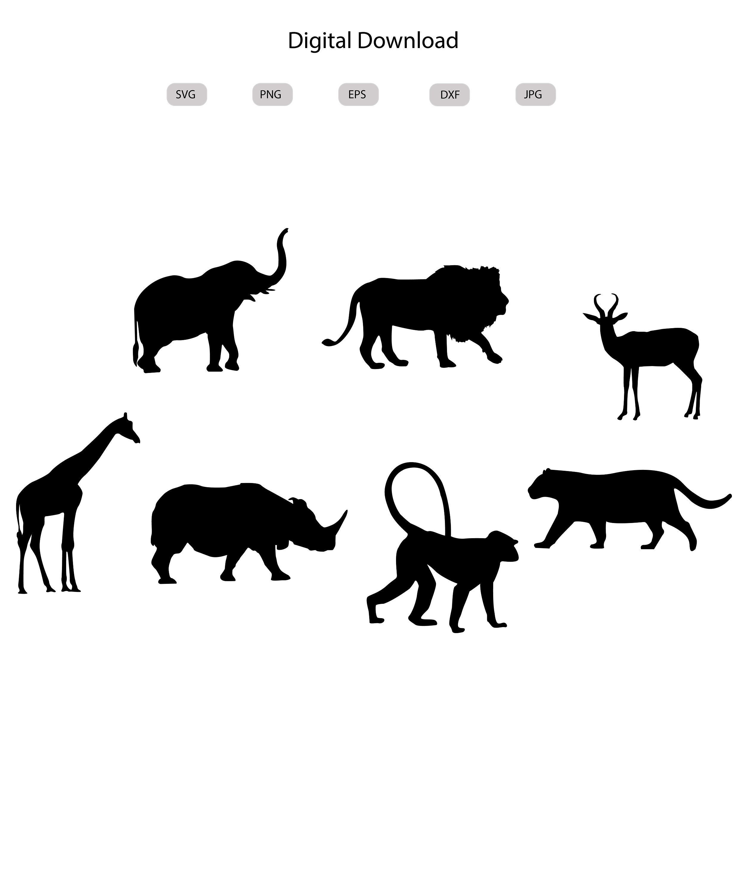 Safari Animals Svg-safari Animals Silhouette-safari Animals Svg Bundle ...