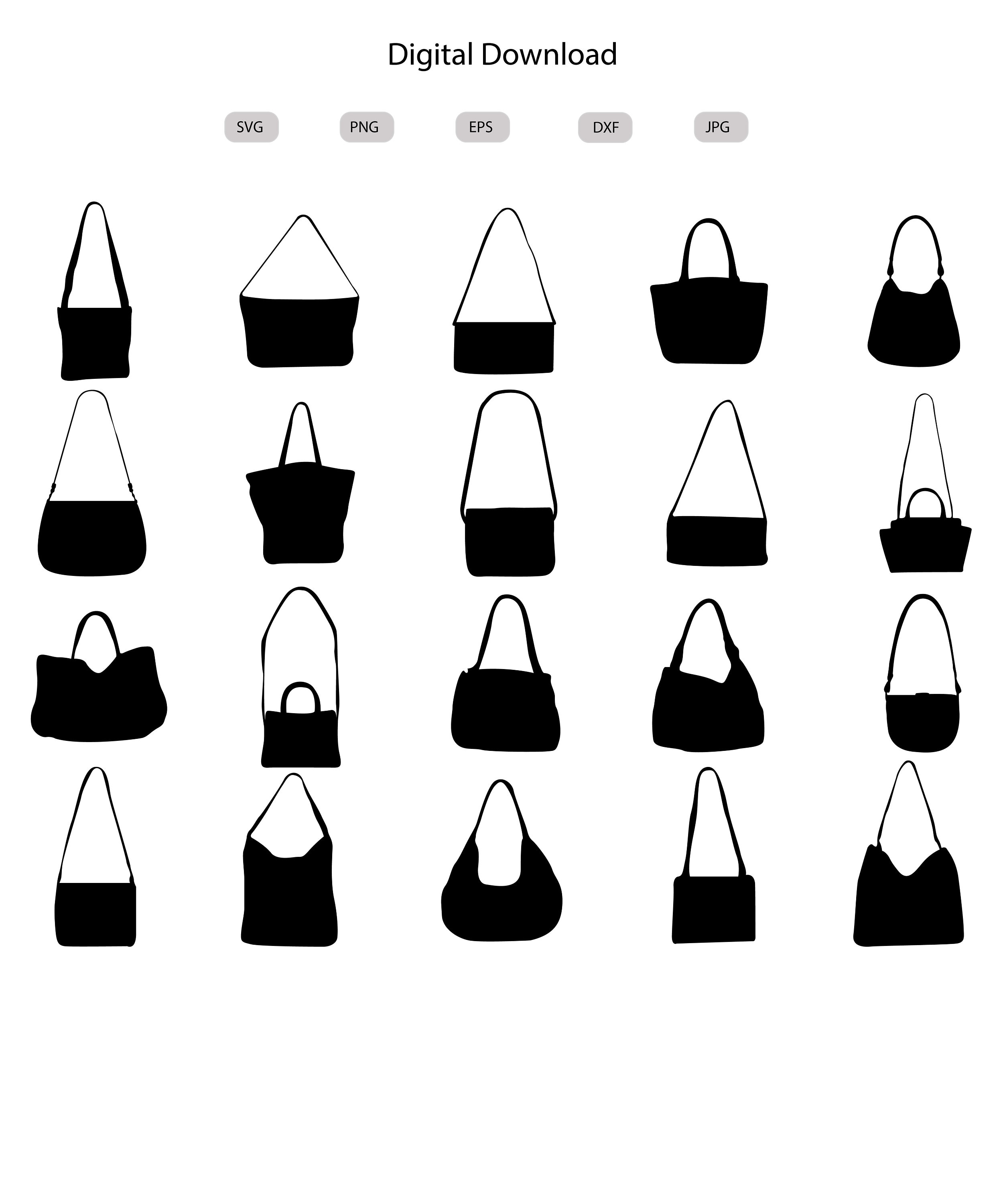 Handbags Svg - Handbags Silhouette - Handbags Svg Bundle - Handbags Cut ...
