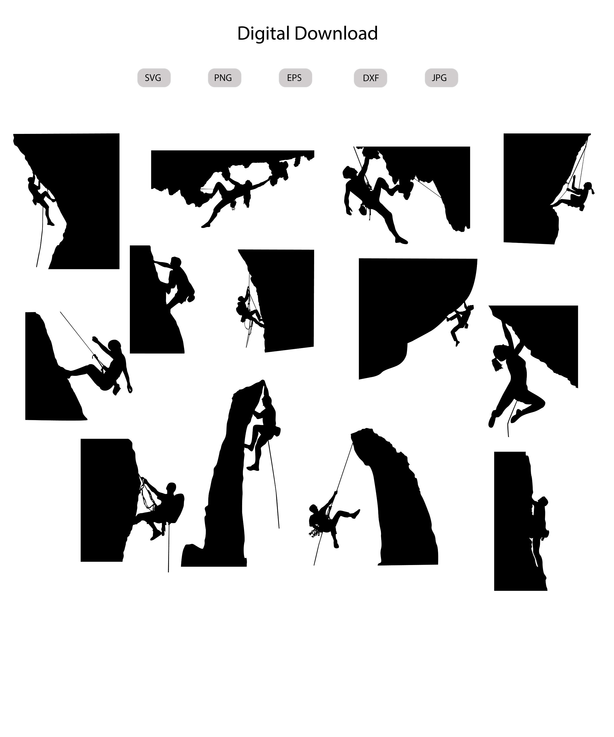 Rock Climbing Svg - Rock Climbing Silhouette - Rock Climbing Svg Bundle ...
