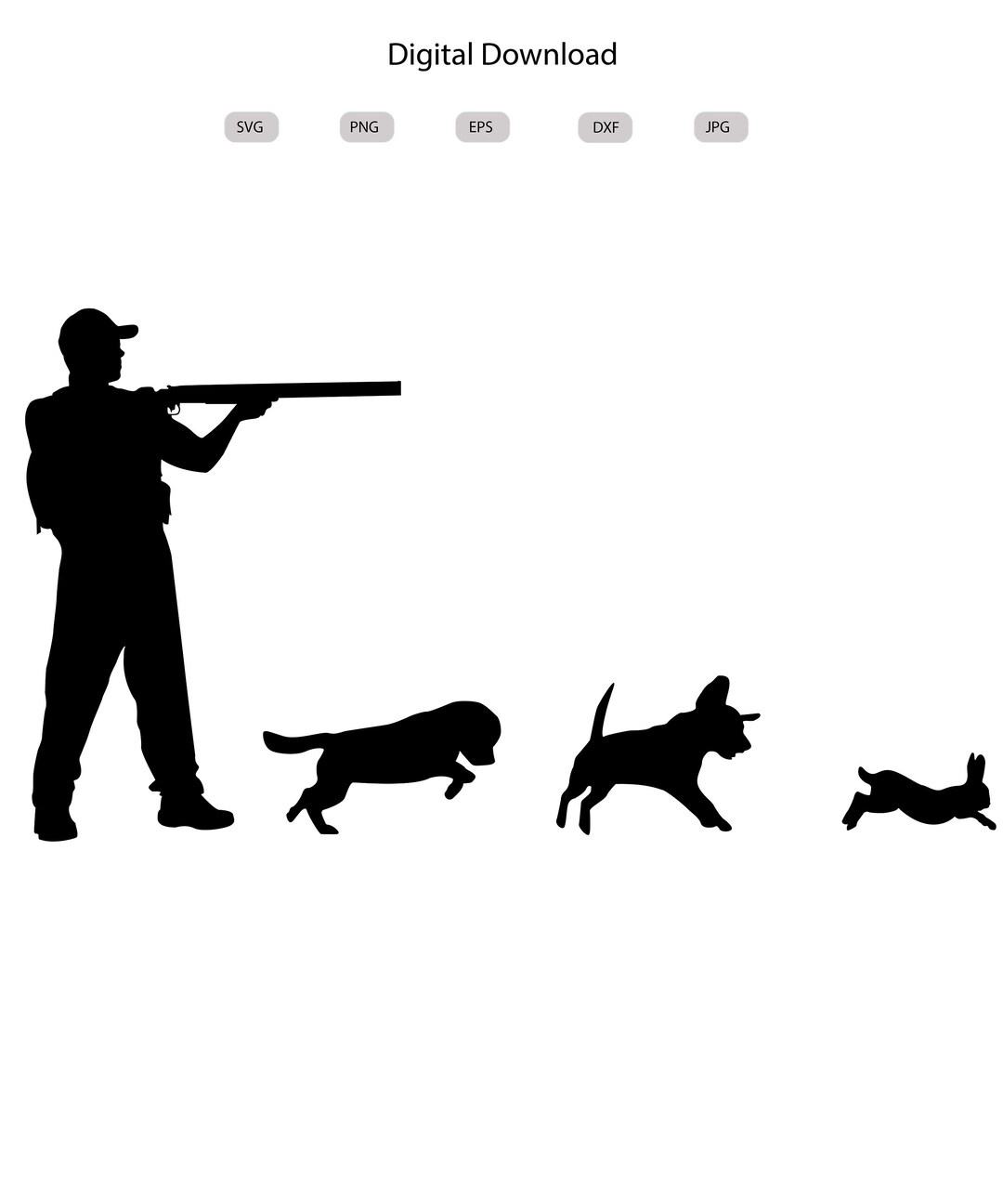 Rabbit Hunter Svg - Rabbit Hunter Silhouette - Rabbit Hunter Svg Design ...