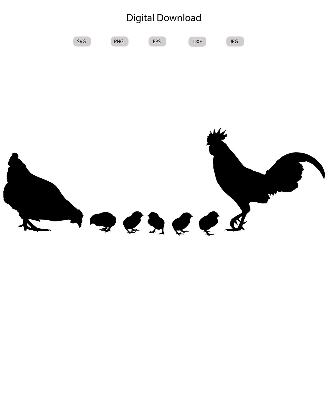 Chicken Svg - Rooster Silhouette - Chicken Family Svg Design- Chicken ...