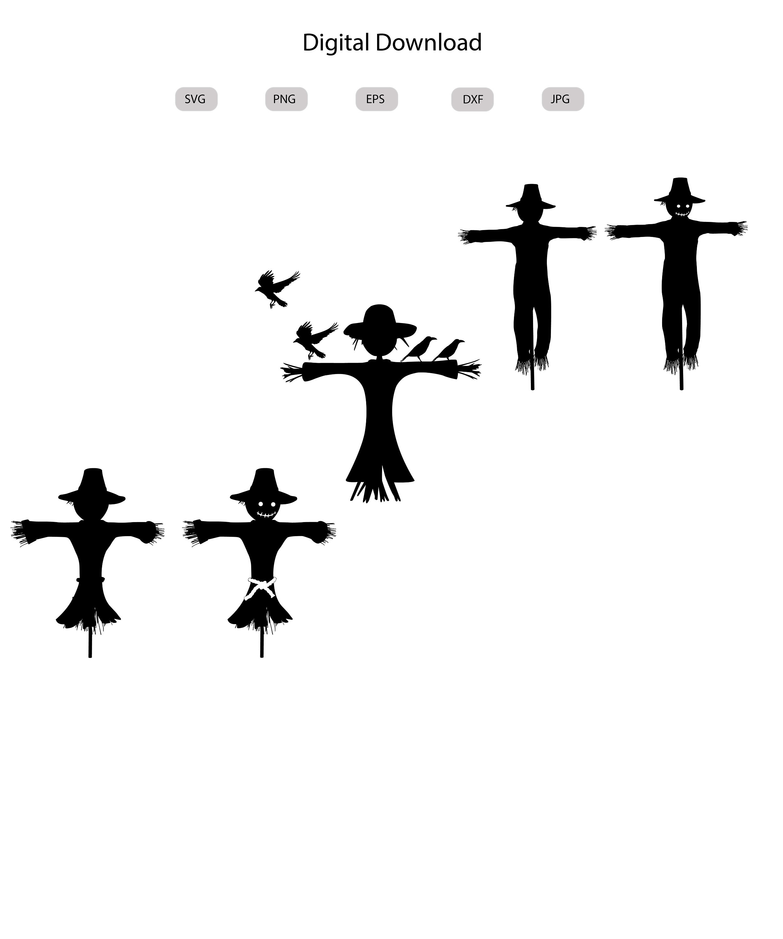 Scarecrow Svg - Scarecrow Silhouette -scarecrow Svg Bundle -scarecrow ...