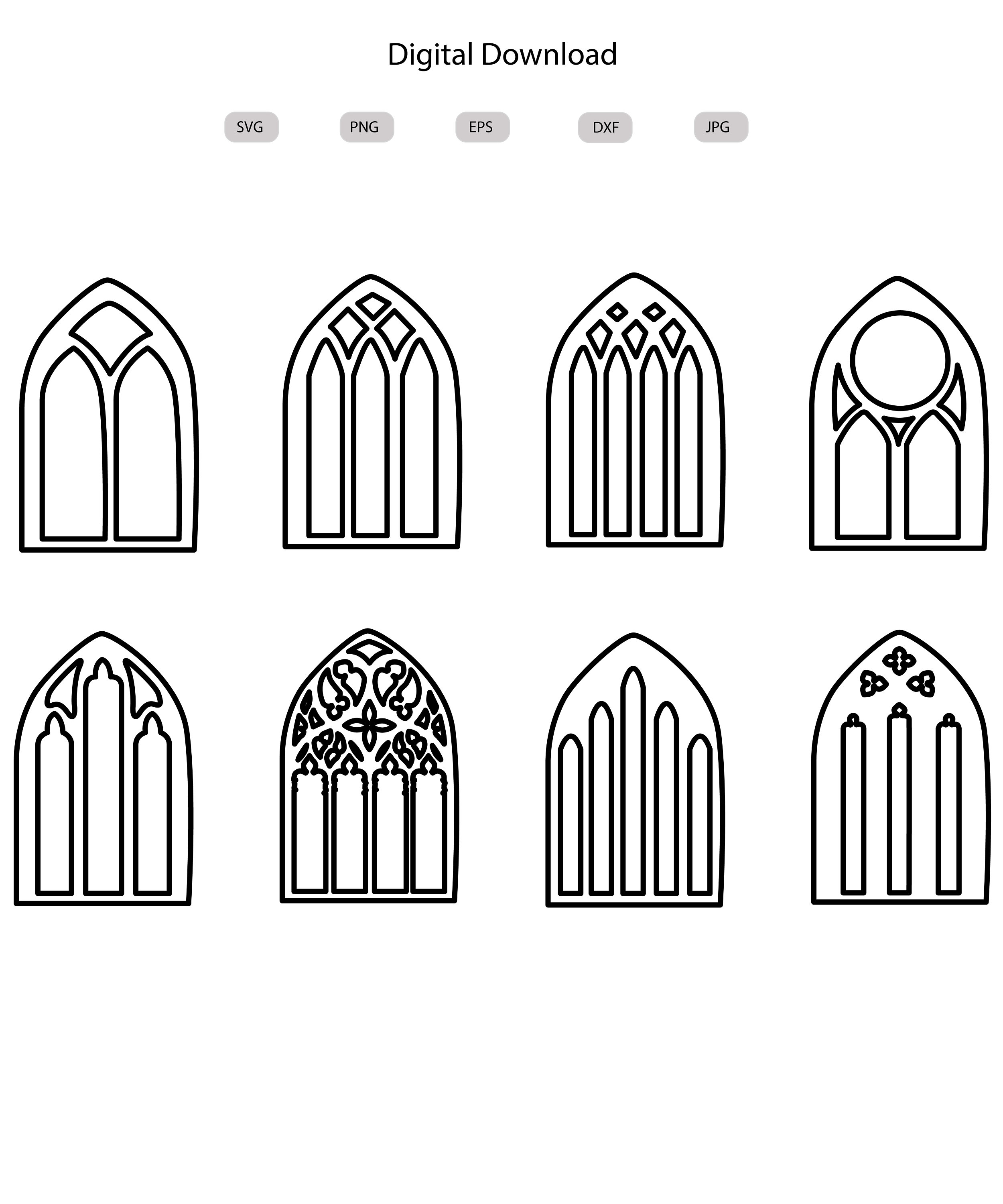 Church Windows Svg-church Windows Silhouette-church Windows Svg Bundle ...