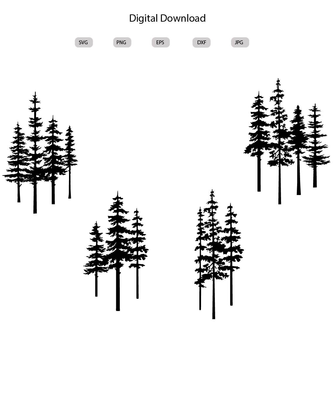 Pine Tree Svg Pine Tree Silhouette Pine Tree Svg Bundle - Etsy